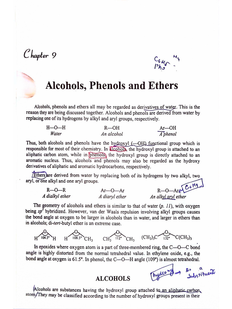 Alcohol, Phenol, Ethers | PDF