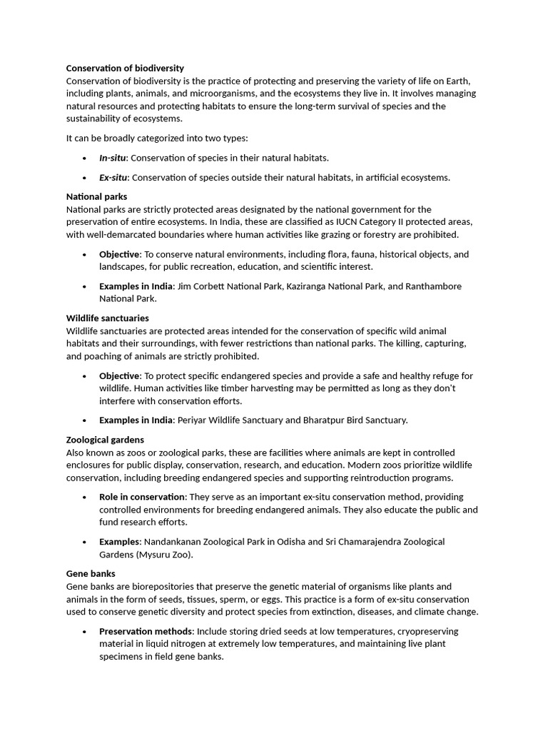 Biodiversity Conservation Methods Explained | PDF | Ecosystem | Aquatic ...
