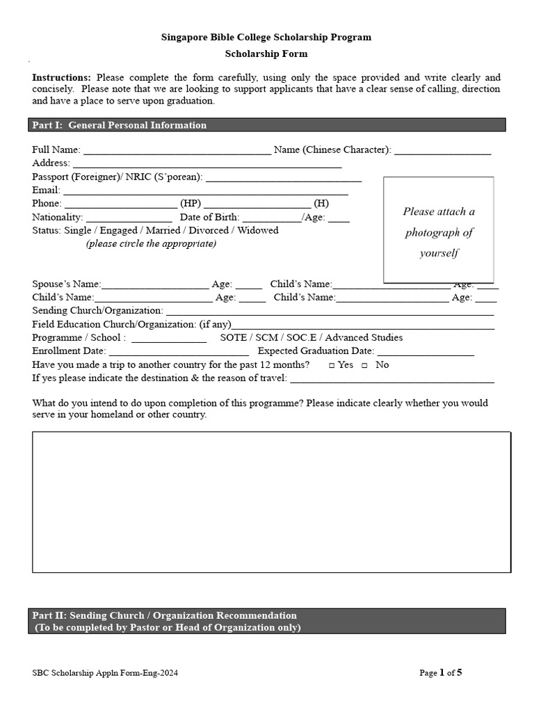 Scholarship Appln Form (24) Eng | PDF | Expense