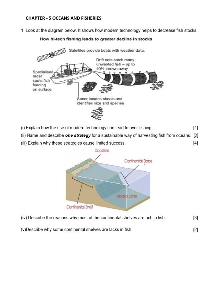 Chapter 5 Oceans and Fisheries Revision Worksheet | PDF