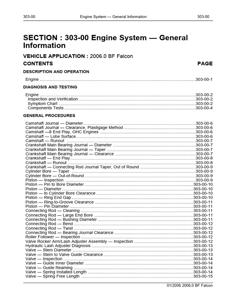 303-00 Engine System Ù General Information | PDF | Internal Combustion ...