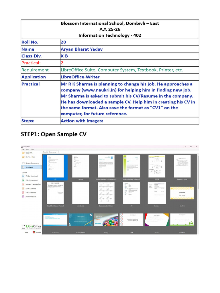 Create a CV Using LibreOffice Guide | PDF