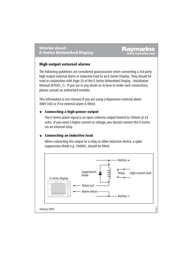 E-Series Classic External Alarm Output Interim Sheet | PDF