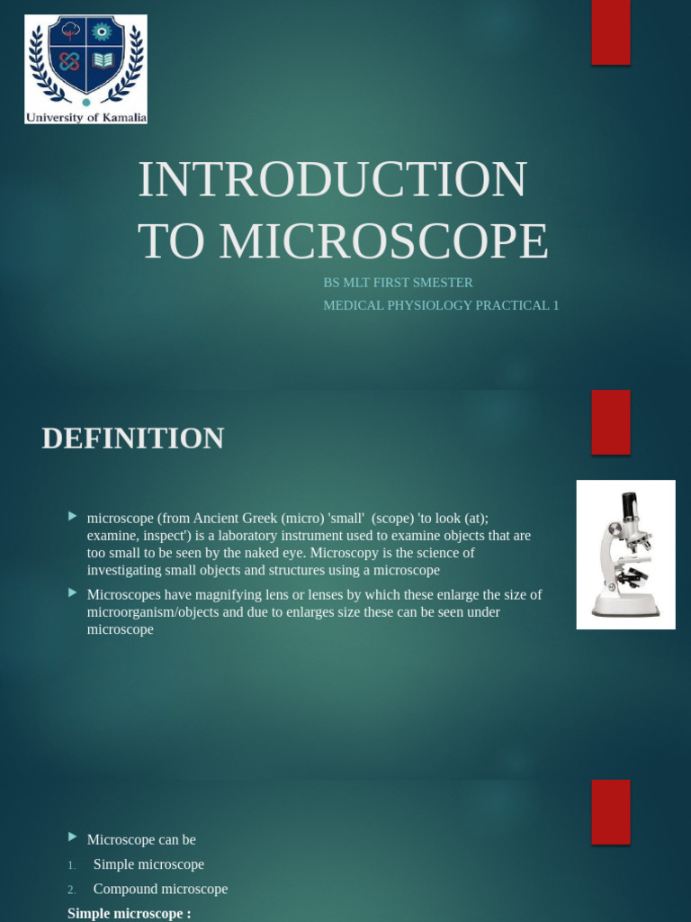 Introduction to Microscopes in MLT | PDF | Microscopy | Microscope