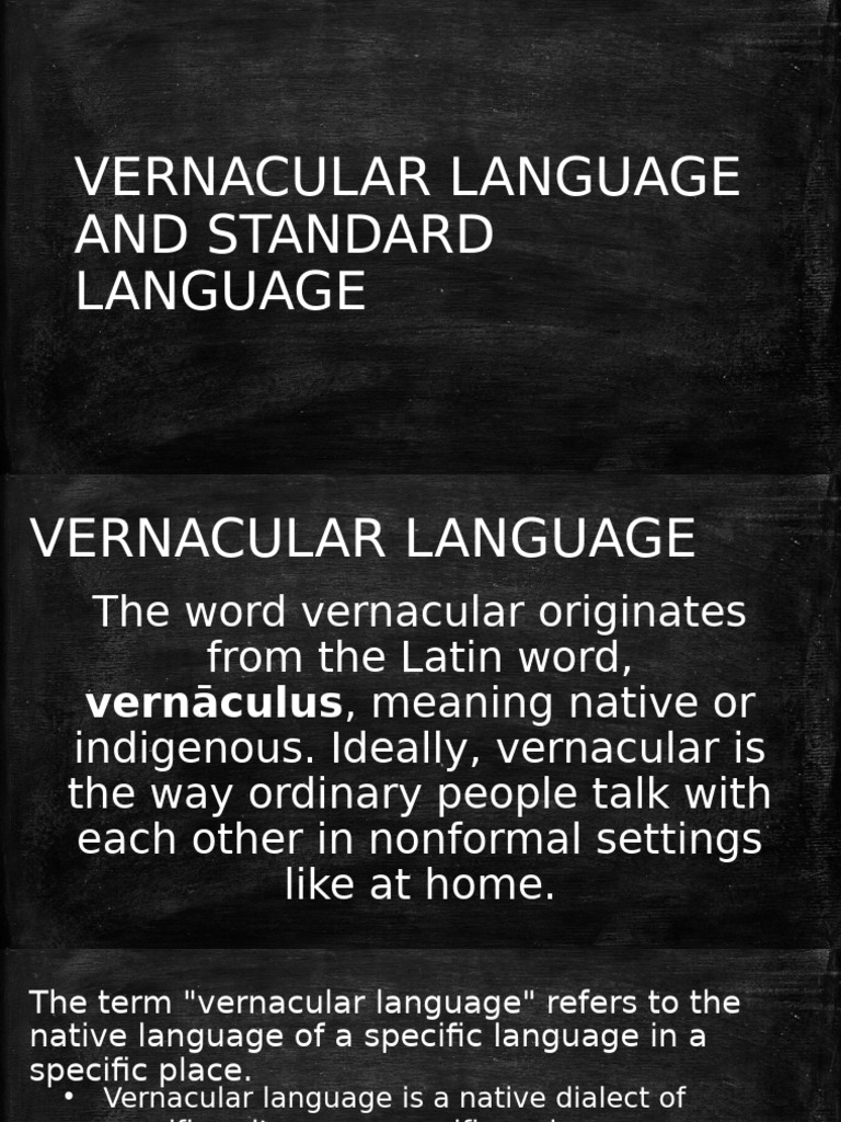 Vernacular vs. Standard Language Explained | PDF | Grammar ...