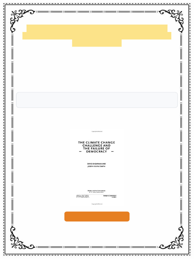 The Climate Change Challenge and the Failure of Democracy Politics and ...