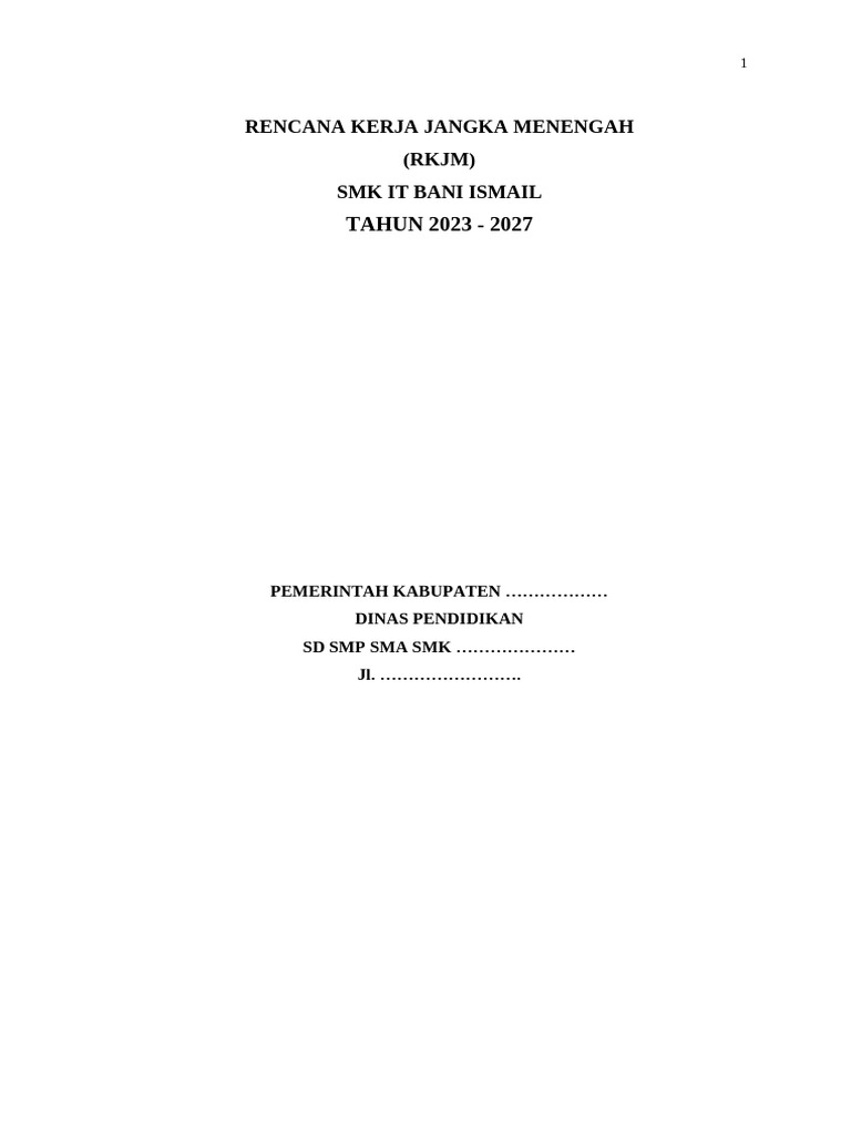 RKJM SMK IT Bani Ismail 2023-2027 | PDF