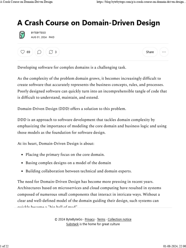 A Crash Course on Domain-Driven Design | PDF | Software Development | Computing