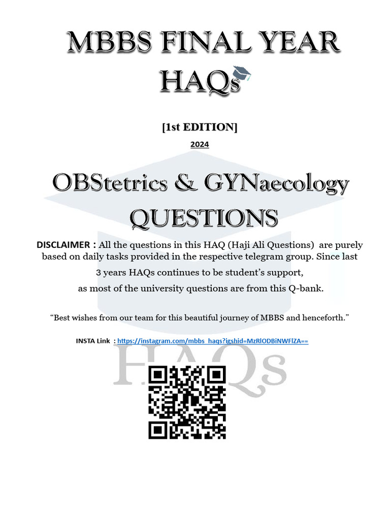 Obs Gyn Haqs | PDF | Ovarian Cancer | Childbirth