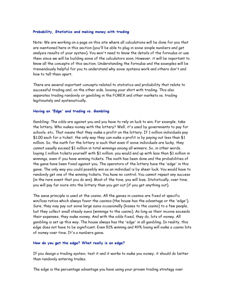 Math Behind Trading | PDF | Margin Of Error | Standard Error