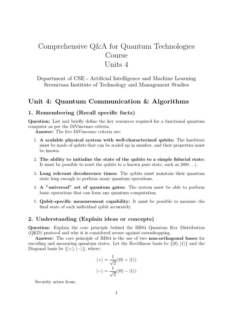 Unit4 | PDF | Quantum Computing | Theoretical Computer Science