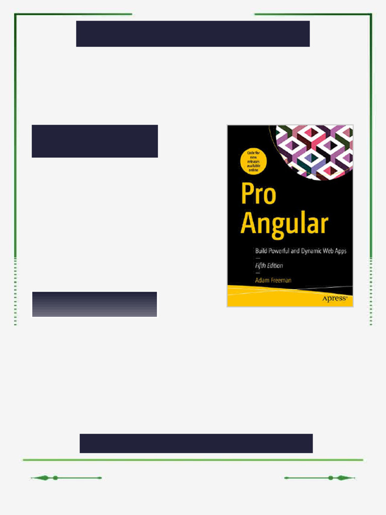 Pro Angular: Build Powerful and Dynamic Web Apps, 5th Edition Adam Freeman Ready to Read | PDF
