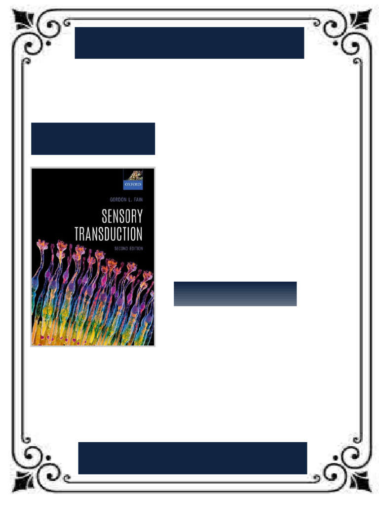 Sensory Transduction 2nd Edition Gordon L. Fain full | PDF | Proteins ...