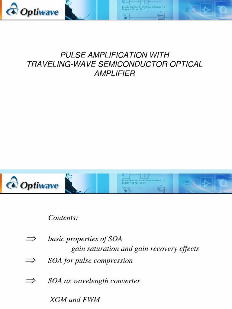 Semiconductor Optical Amplifier | PDF | Dispersion (Optics) | Optics