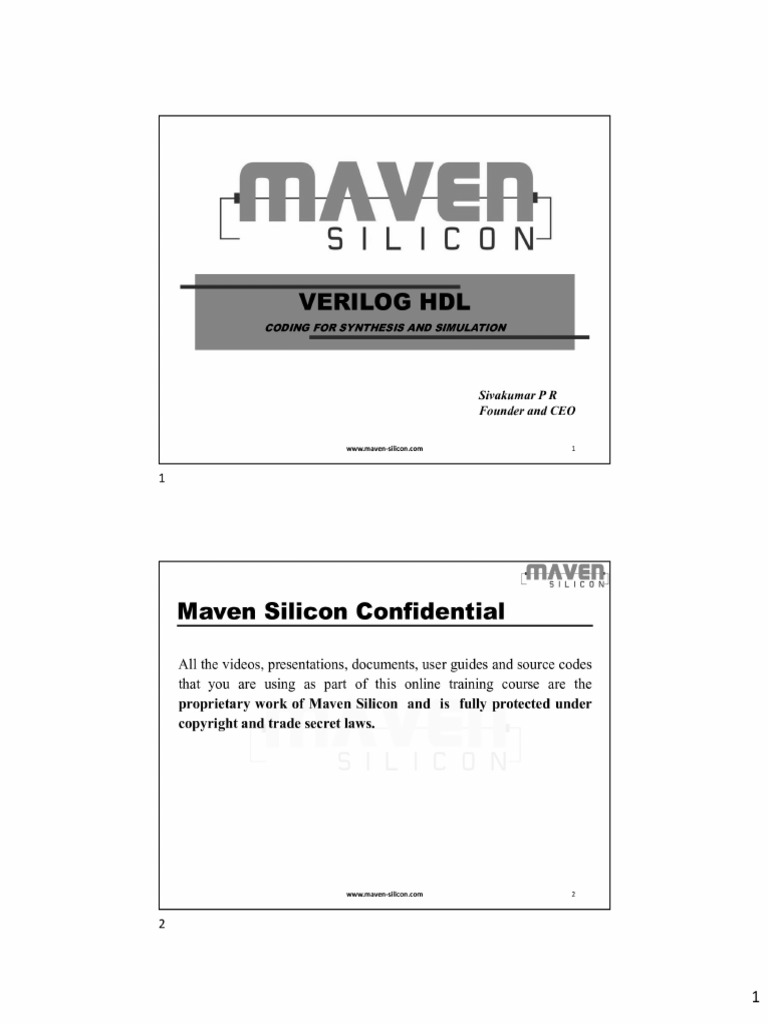 Maven Silicon Verilog HDL | PDF