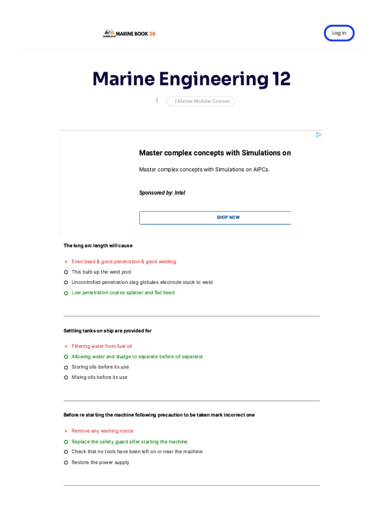 Marine Engineering Set 12 Overview | PDF | Mechanical Engineering ...