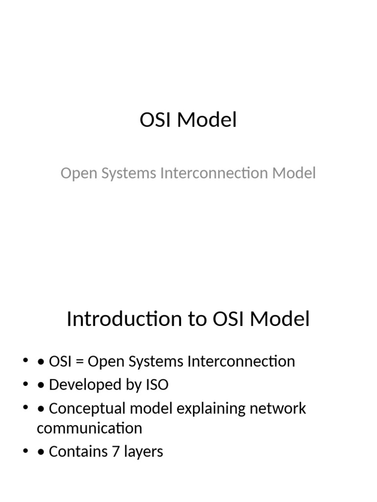 OSI Model Presentation | PDF