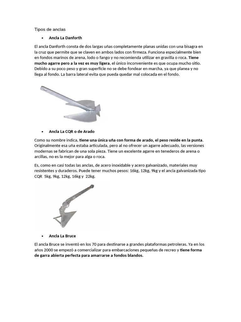 Tipos de Anclas y sus Características | PDF | Ancla