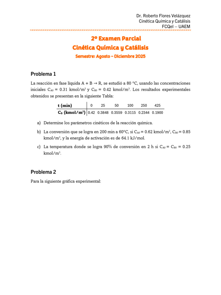 Bitácora Parcial 2 CQC 2025-2 | PDF | Cinética química | Equilibrio químico