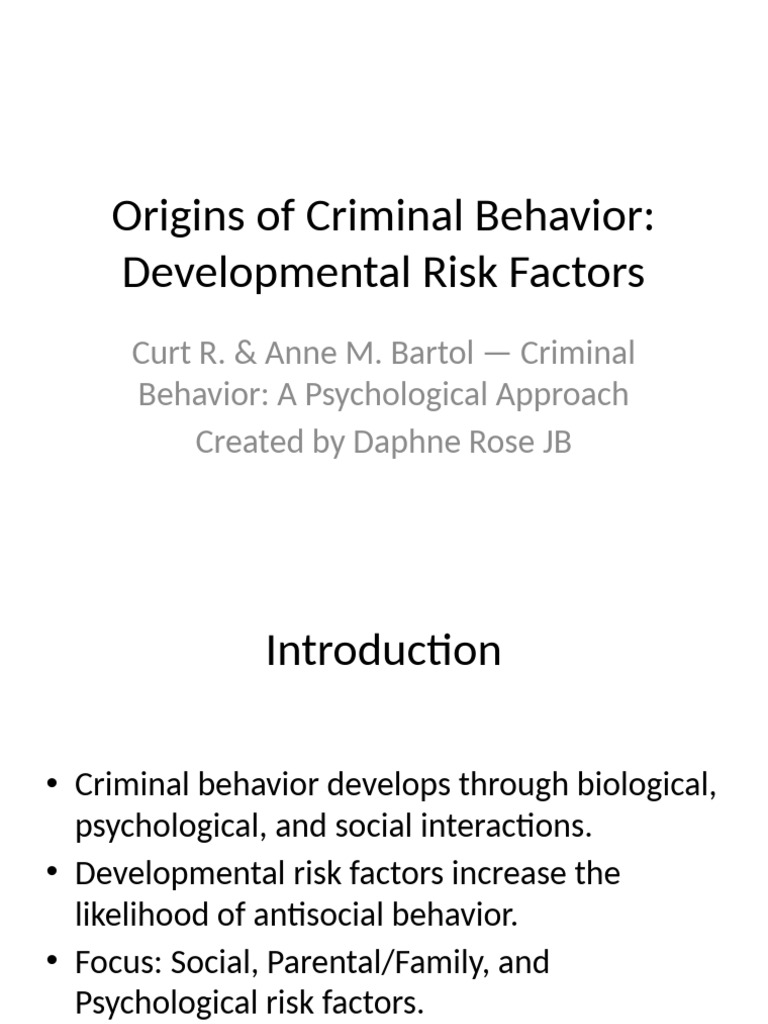Origins of Criminal Behavior Unit2 | PDF | Juvenile Delinquency ...