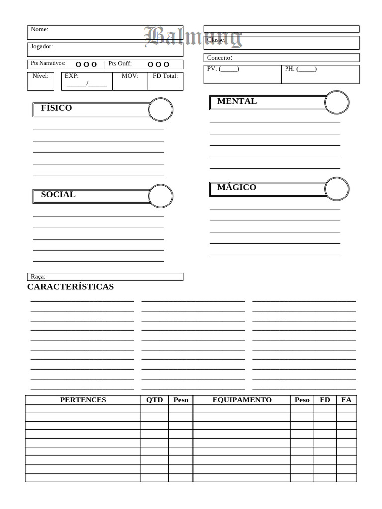 Balmung - Ficha | PDF