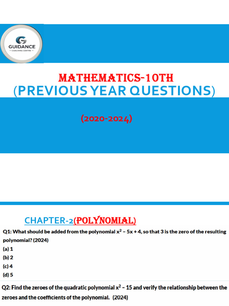 Class 10th CH 2 (PYQ) | PDF