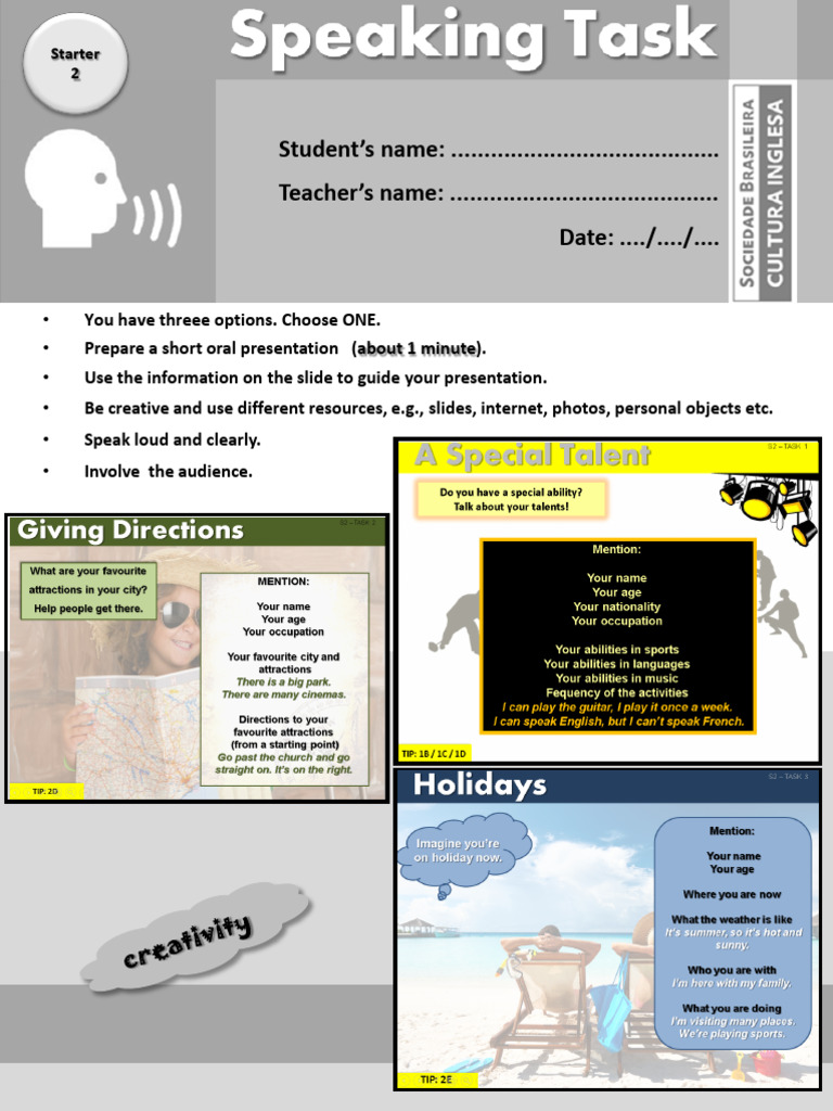 Speaking Task | PDF