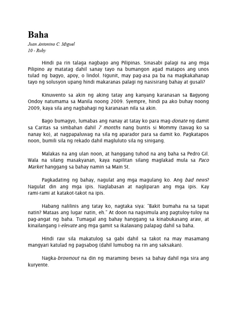 Miguel Juan DS1 Sanaysay | PDF