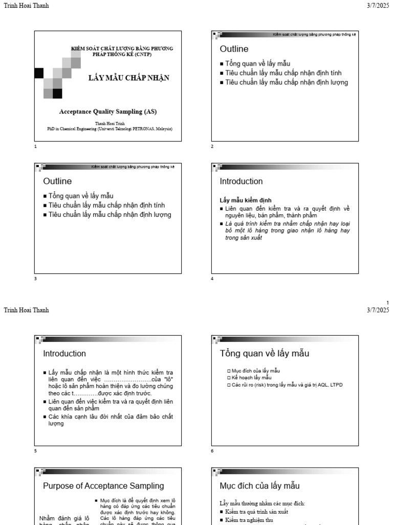 SQC - Chapter 2 Acceptance Sampling Handout | PDF