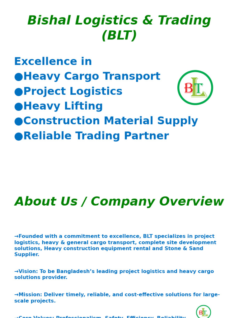 Bishal Logistics Trading Overview | PDF | Cargo | Logistics