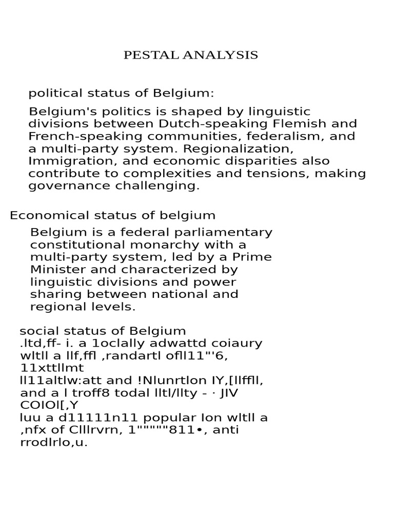 Belgium PESTAL Analysis Overview | PDF
