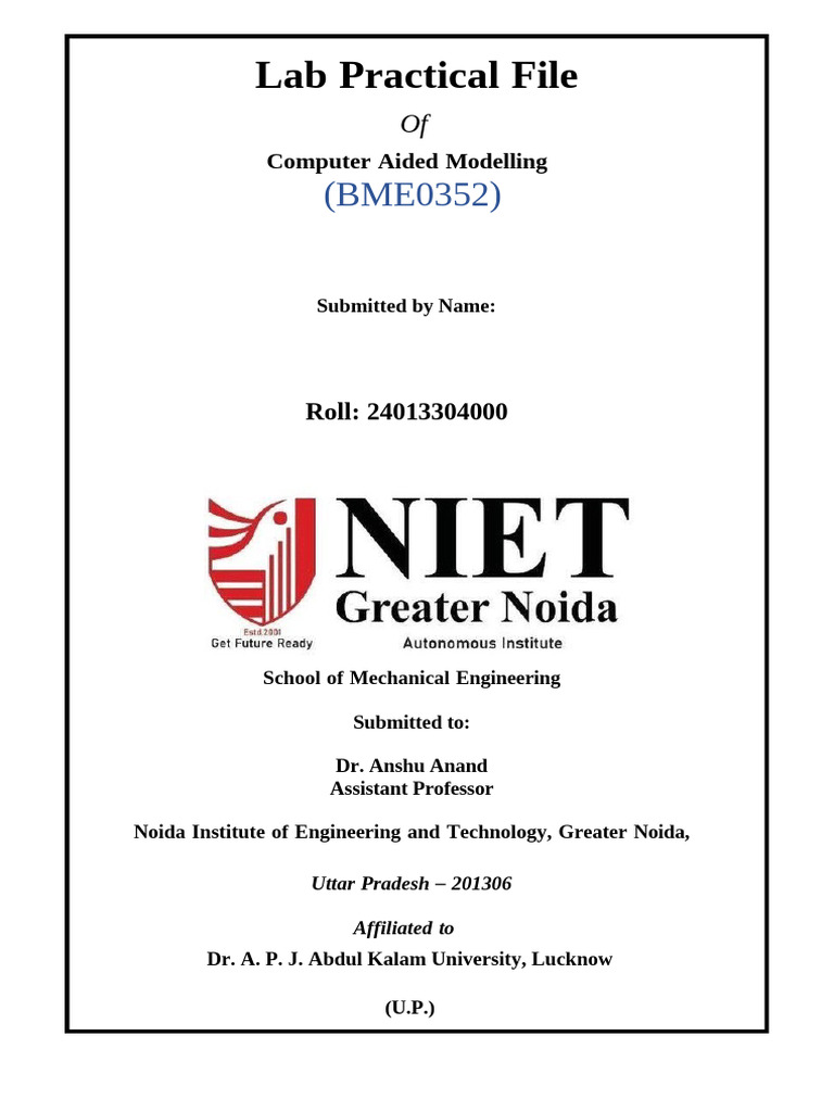 Cam Practical File Front Page 2401330400001 | PDF