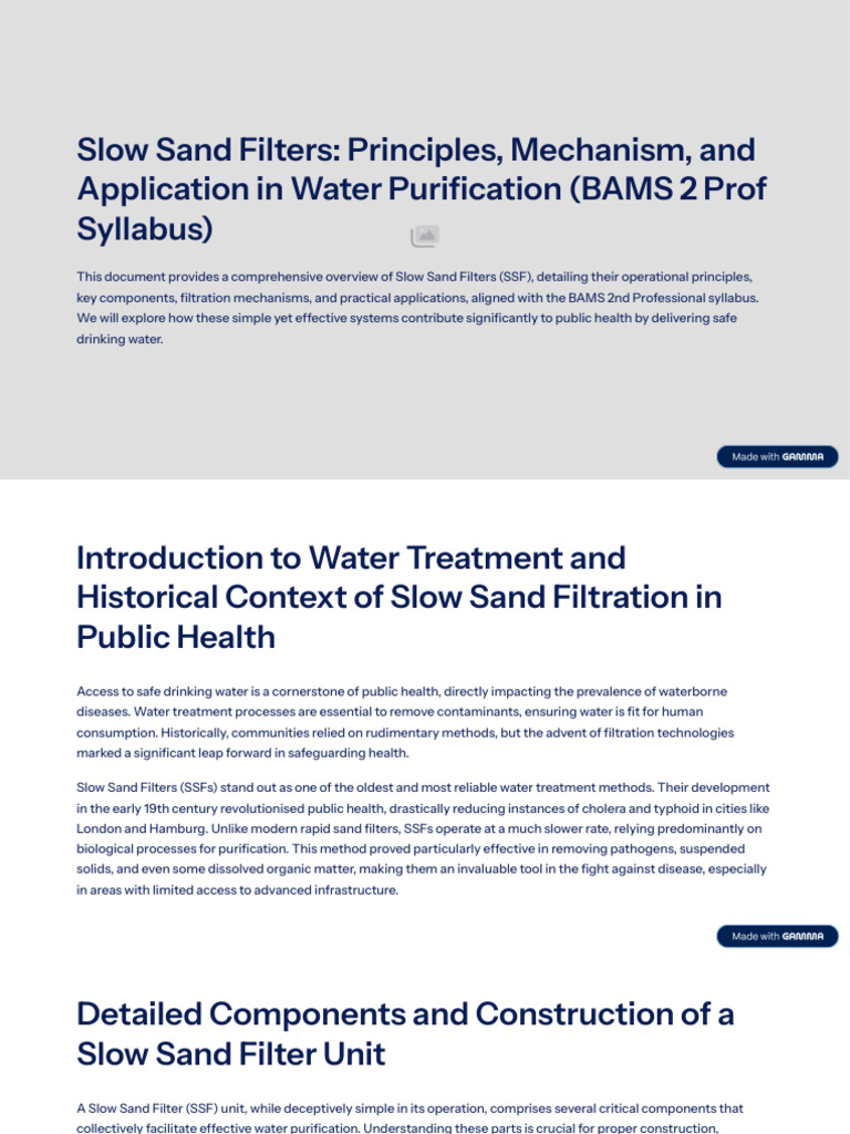 Slow Sand Filters Principles Mechanism and Application in Water ...