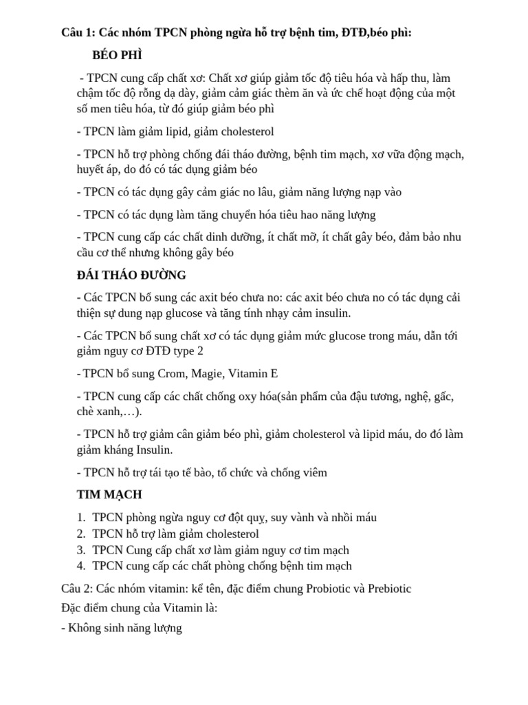Giữa Kỳ TPCN | PDF