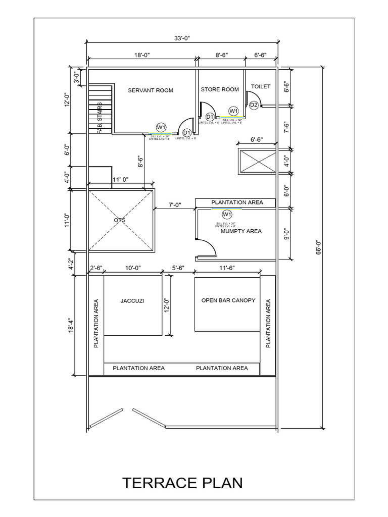 Detailed Terrace Plan Dimensions | PDF