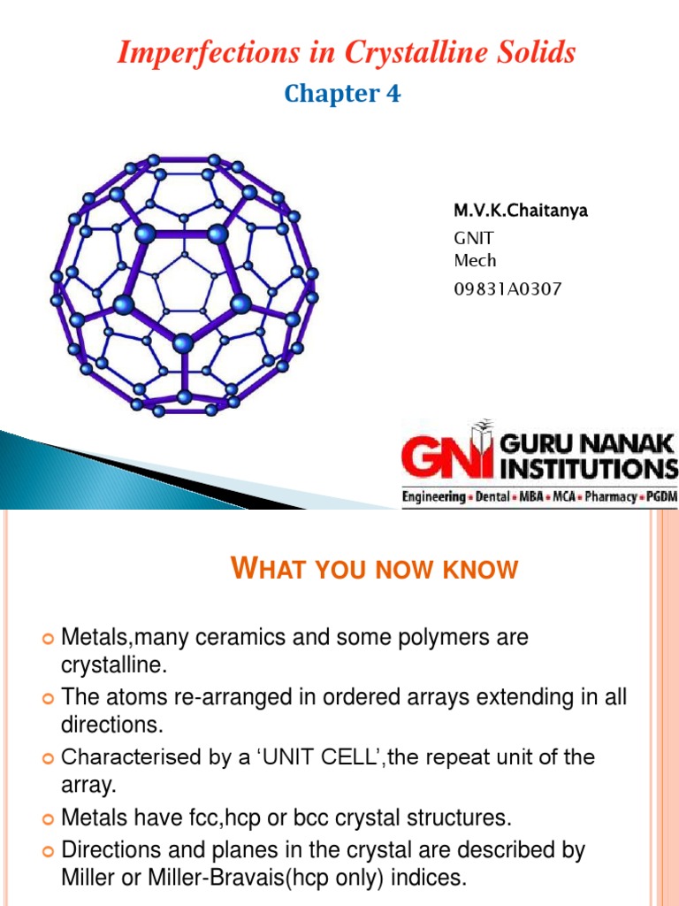 Crystalline Solid Imperfections Explained | PDF | Dislocation | Crystal