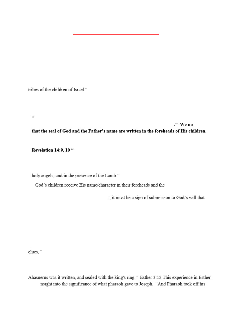 Seal of God and Mark of Beast Explained | PDF | Sabbath | The Beast ...