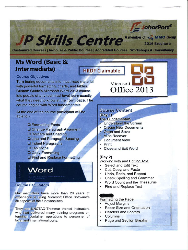 MS Word Basic To Intermediate | PDF