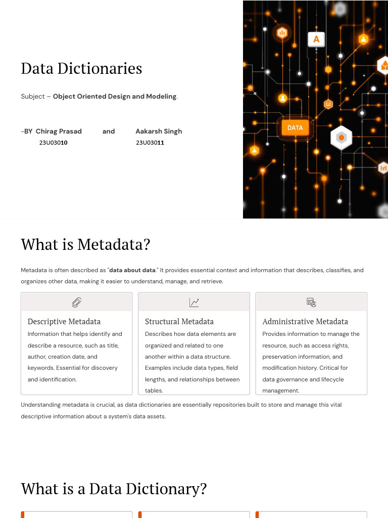 Understanding Data Dictionaries and Metadata | PDF | Metadata | Data