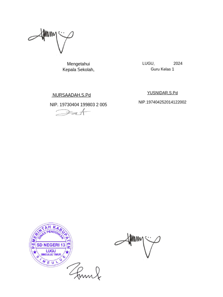 Cap Dan Tanda Tangan Buk Nur Saadah | PDF