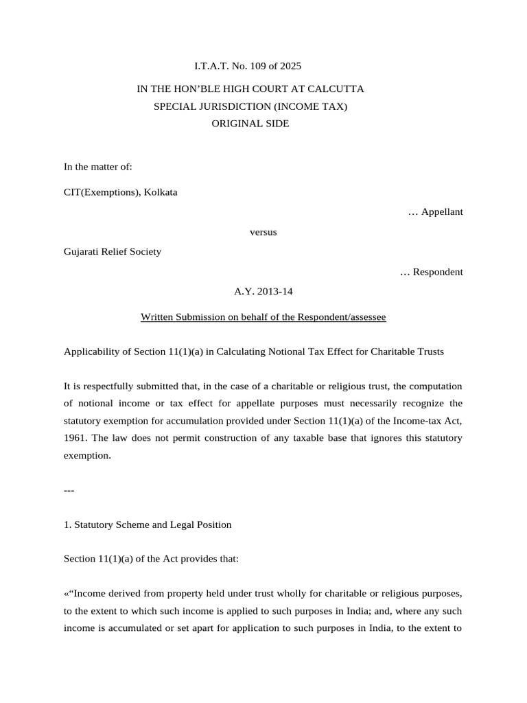 Notional Tax Effect for Charitable Trusts | PDF | Taxes | Income Tax