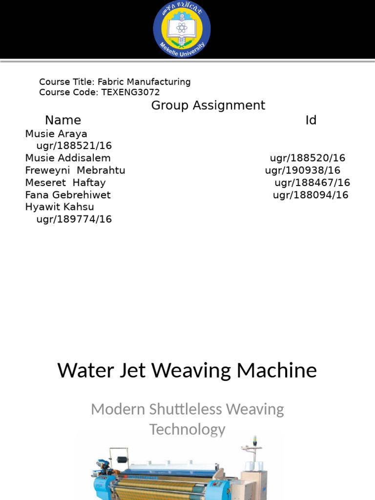 Water Jet Weaving Machine | PDF