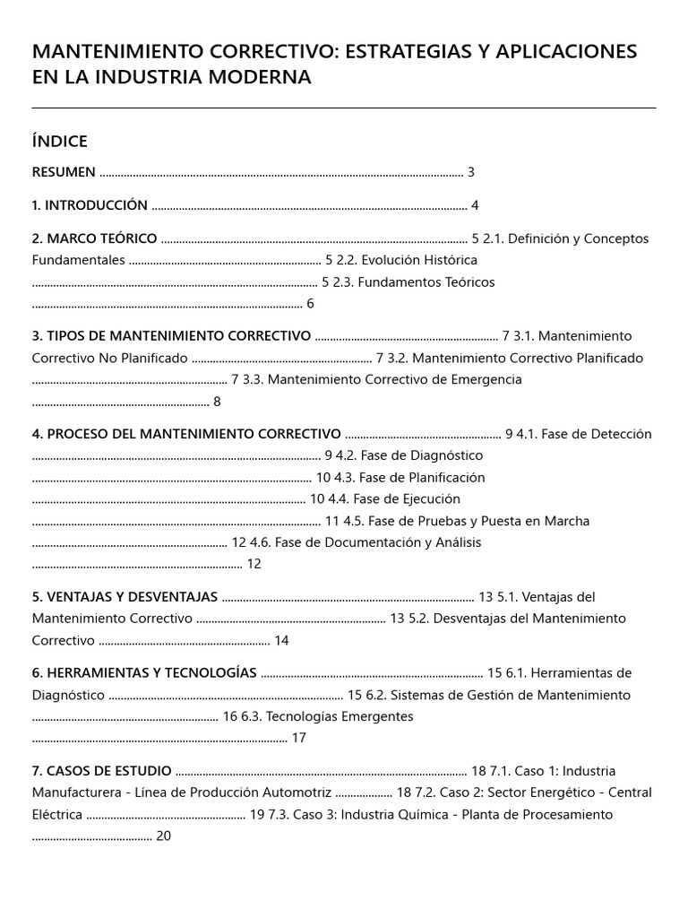 Monografía_ Mantenimiento Correctivo | PDF | Ingeniería de ...
