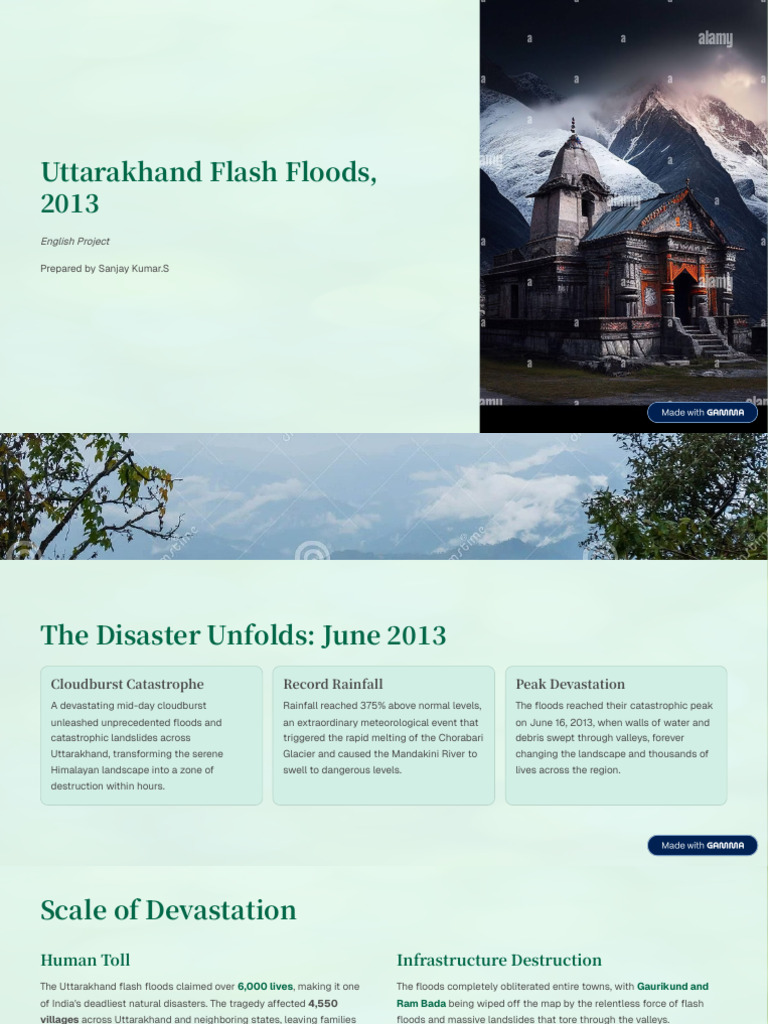 Uttarakhand 2013 Floods: Causes & Impact | PDF | Natural Disasters | Flood