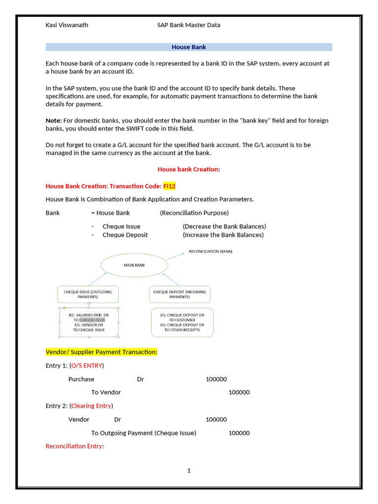 Sap Bank Material | PDF | Banks | Cheque