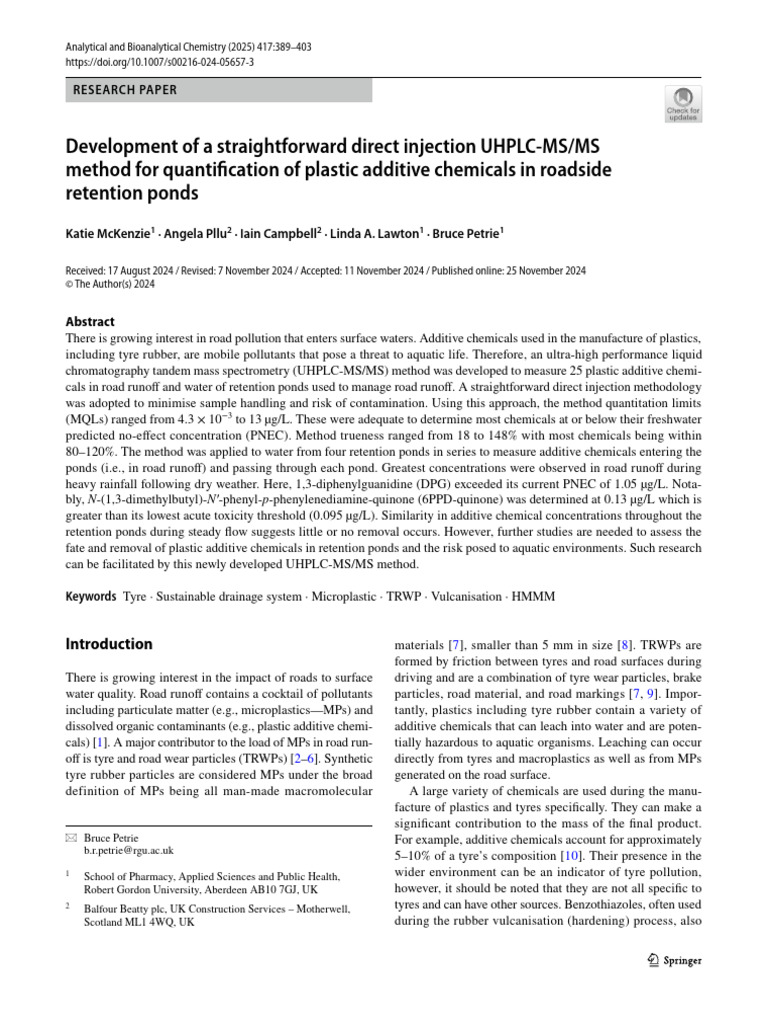Development of A Straightforward Direct Injection UHPLC MS/MS Method ...