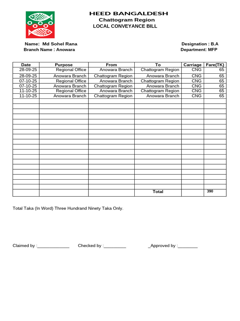 Local Conveyance Bill | PDF