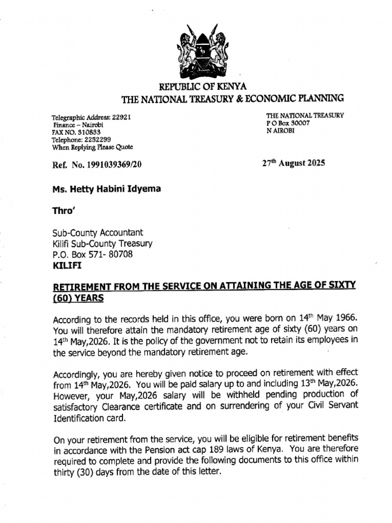 Retirement Form | PDF