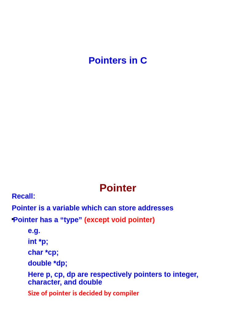 Presentation Pointers in C | PDF | Pointer (Computer Programming ...