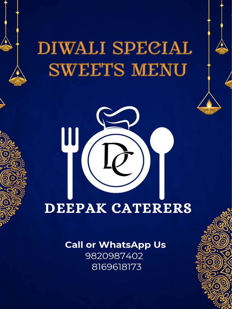 Diwali Sweets Menu by Deepak Caterers | PDF | Snack Food | Cuisine